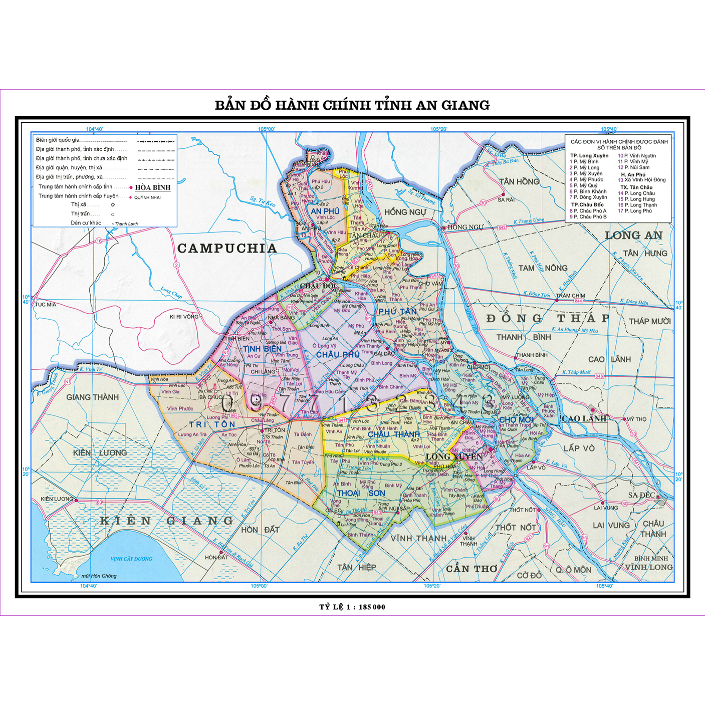 Bản đồ hành chính tỉnh An Giang